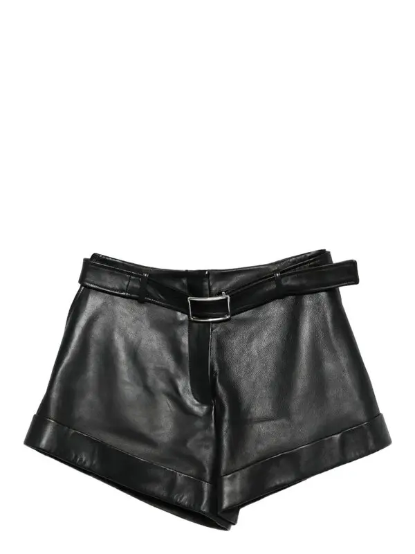 Sportmax Leather Shorts - Black