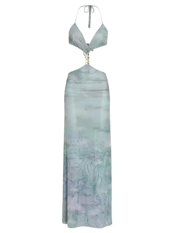 AMIR SLAMA X Jade Picon Cut-out Maxi Dress - Blue