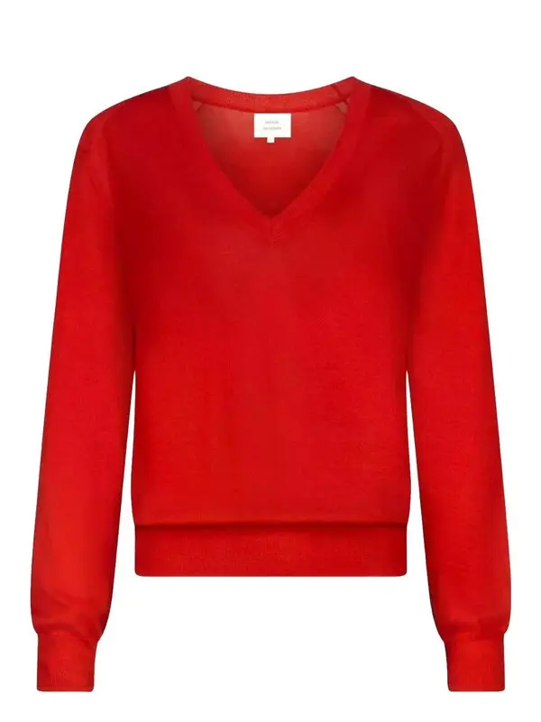 Loulou De Saison Julio V-neck Ribbed Sweater - Red