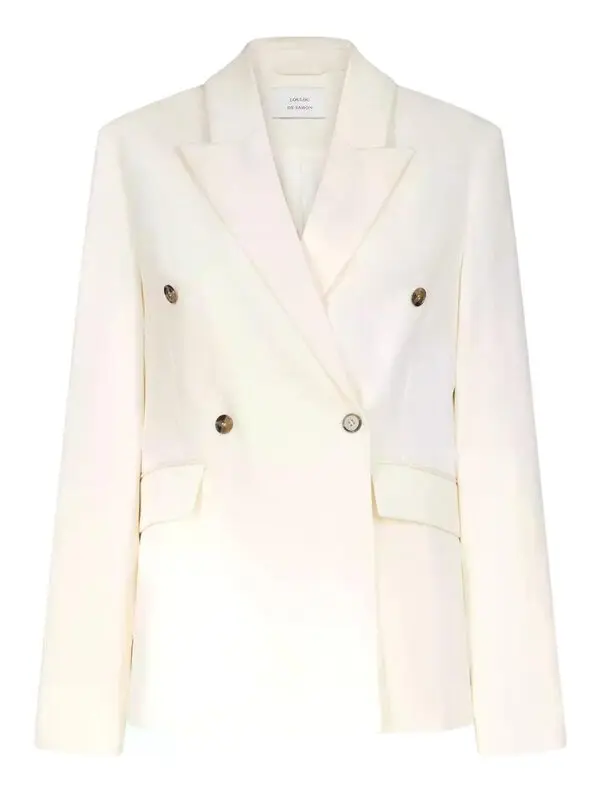 Loulou De Saison Double-breasted Peak-lapel Blazer - Neutrals