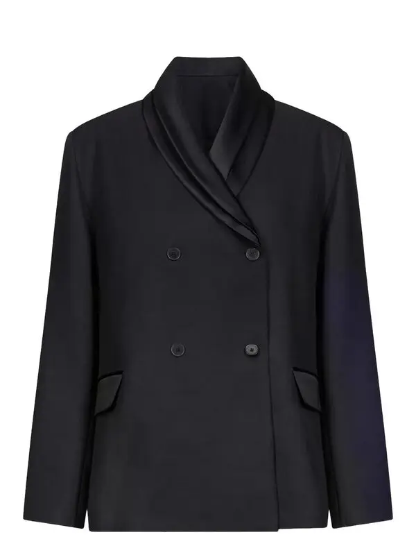 Loulou De Saison Jiha Double-breasted Shawl Collar Jacket - Black