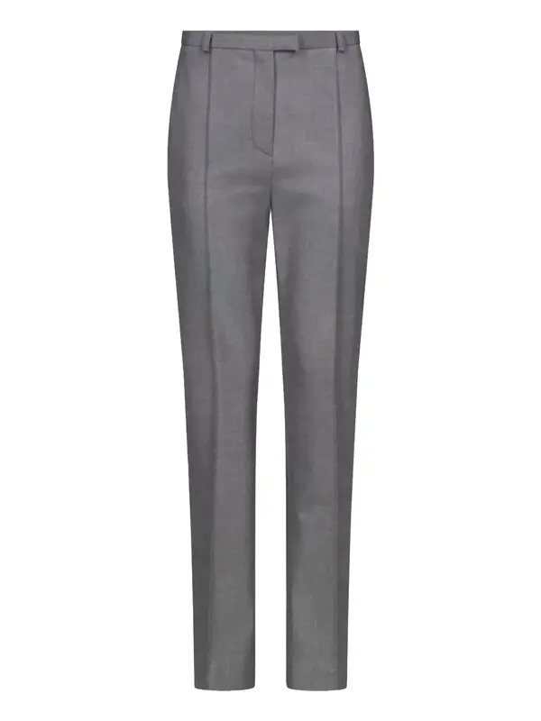 Loulou De Saison Malka Pleated Tapered Trousers - Grey