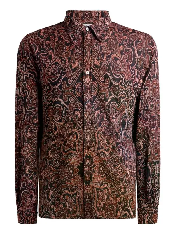 Etro Paisley-jacquard Shirt - Brown
