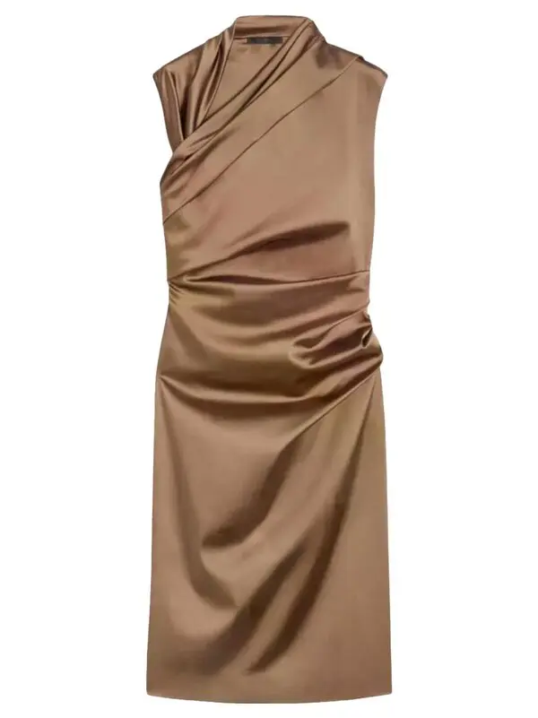 Max Mara Cantico Draped Midi Dress - Brown