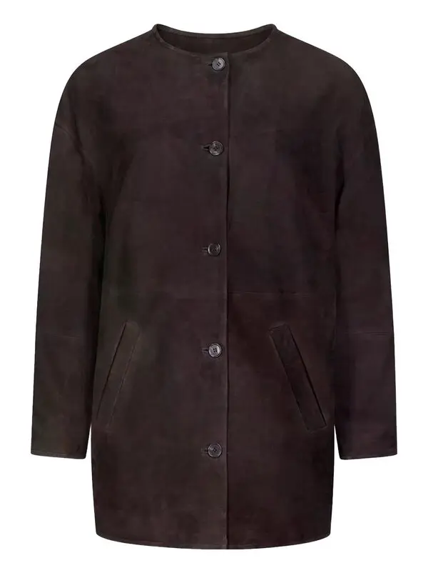 Loulou De Saison Button-up Suede Coat - Brown