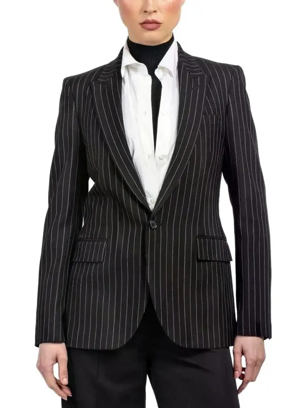 NILI LOTAN Pinstripe Tailored Blazer - Black