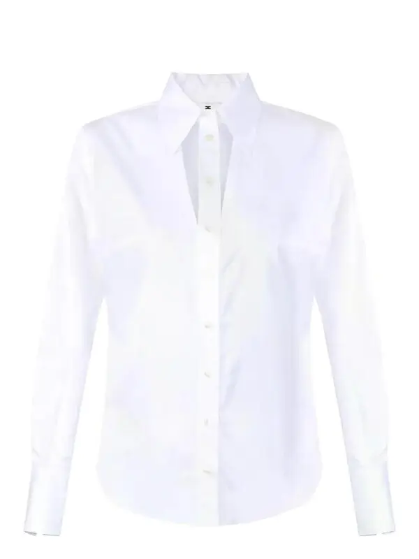 Elisabetta Franchi Cut-out Embroidered Shirt - White