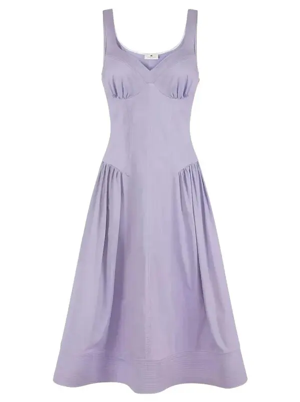Elisabetta Franchi Gathered Midi Dress - Purple