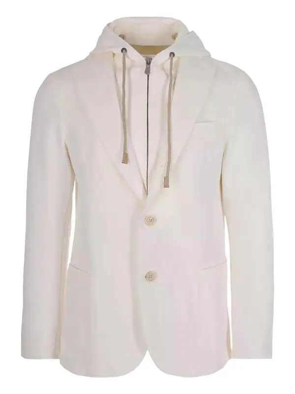 Eleventy Hooded Two-button Jacket - White
