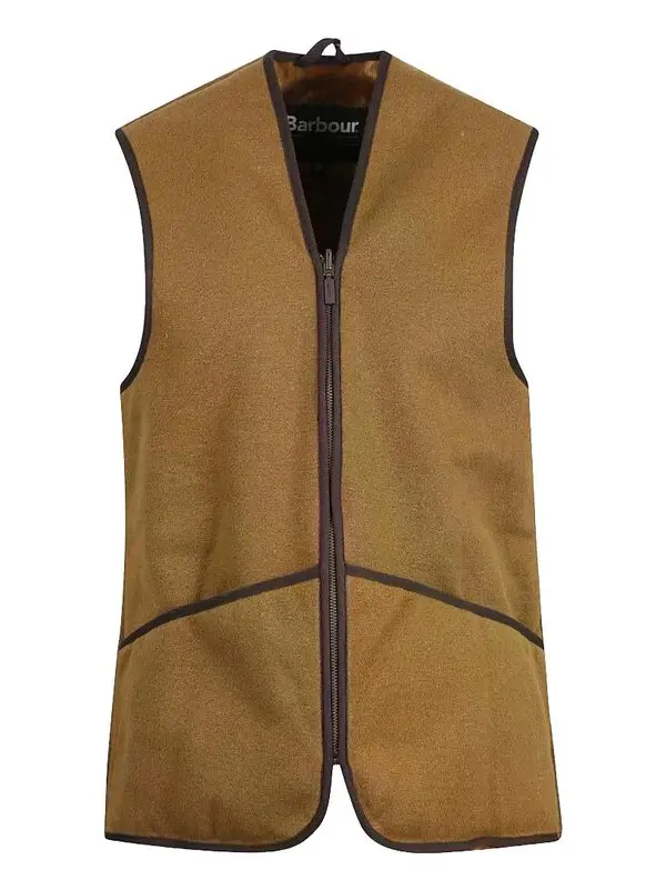 Barbour Faux Fur Zip Vest - Brown