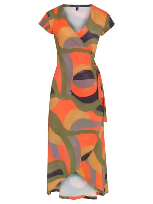 LYGIA & NANNY Printed Wrap Dress - Orange