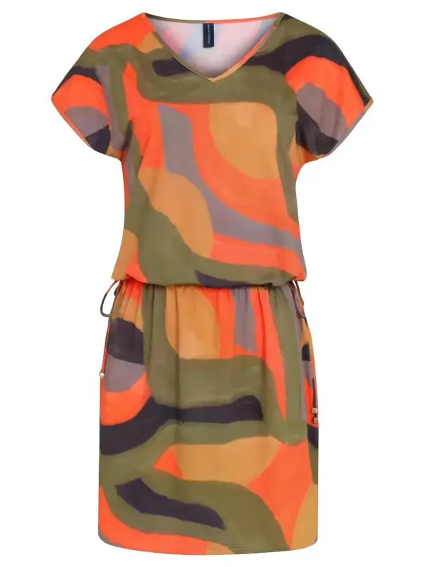 LYGIA & NANNY Krishna Abstract Print Mini Dress - Orange