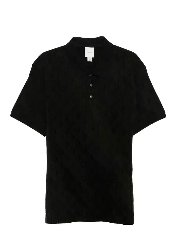 Calvin Klein Logo-jacquard Polo Shirt - Black