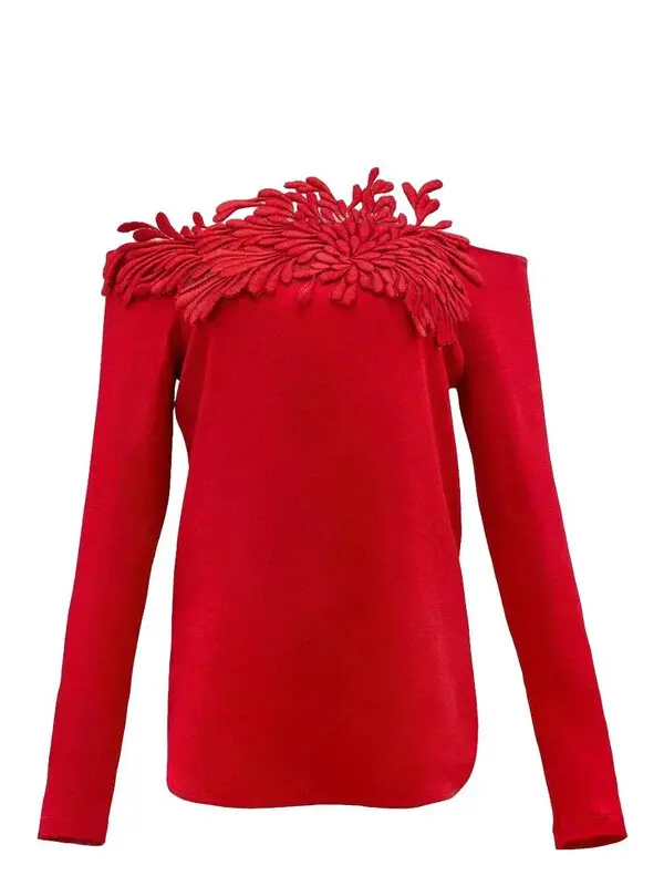 Silvia Tcherassi Belinda Floral-appliqué Blouse - Red
