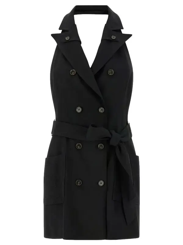 Elisabetta Franchi Double-breasted Belted Dress - Black
