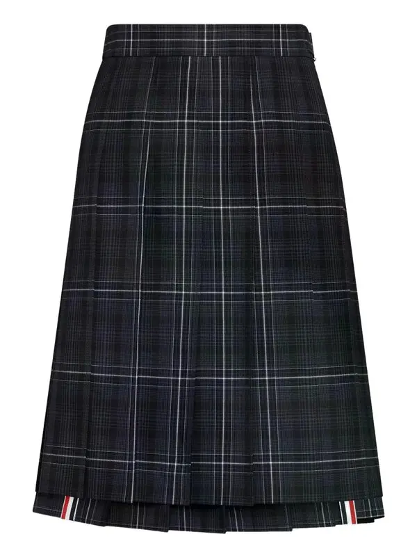 Thom Browne Plaid Pleated Mini Skirt - Black