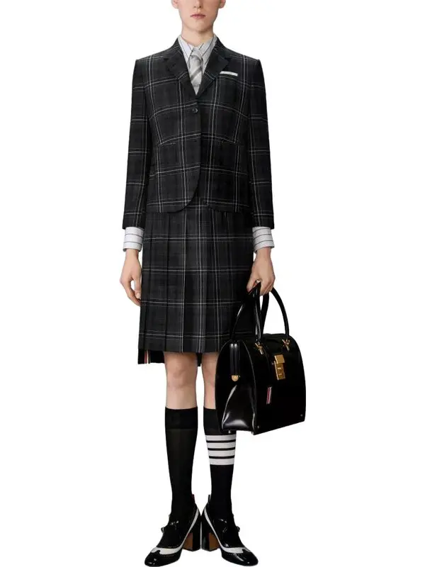 Thom Browne Plaid Pleated Mini Skirt - Black