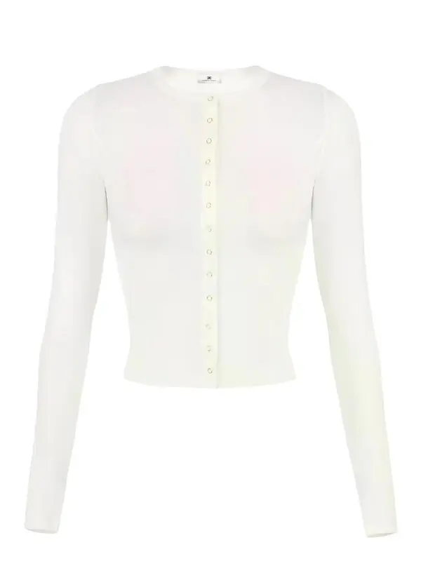 Elisabetta Franchi Embroidered Logo Cardigan - White