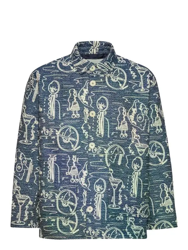 Henrik Vibskov Wheel Doodle-print Jacket - Blue