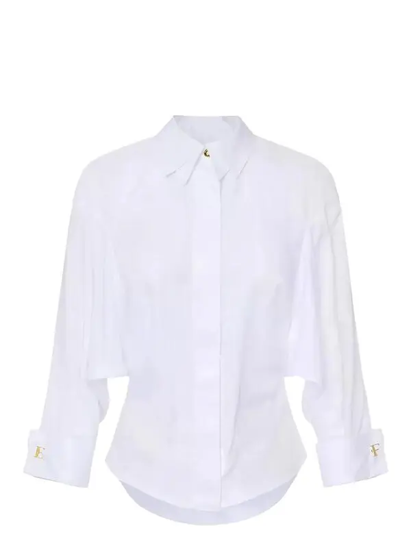 Elisabetta Franchi Cufflink Cotton Shirt - White
