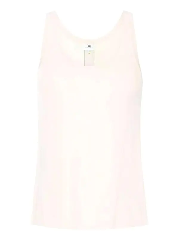 Elisabetta Franchi Sleeveless Jacquard Top - Neutrals