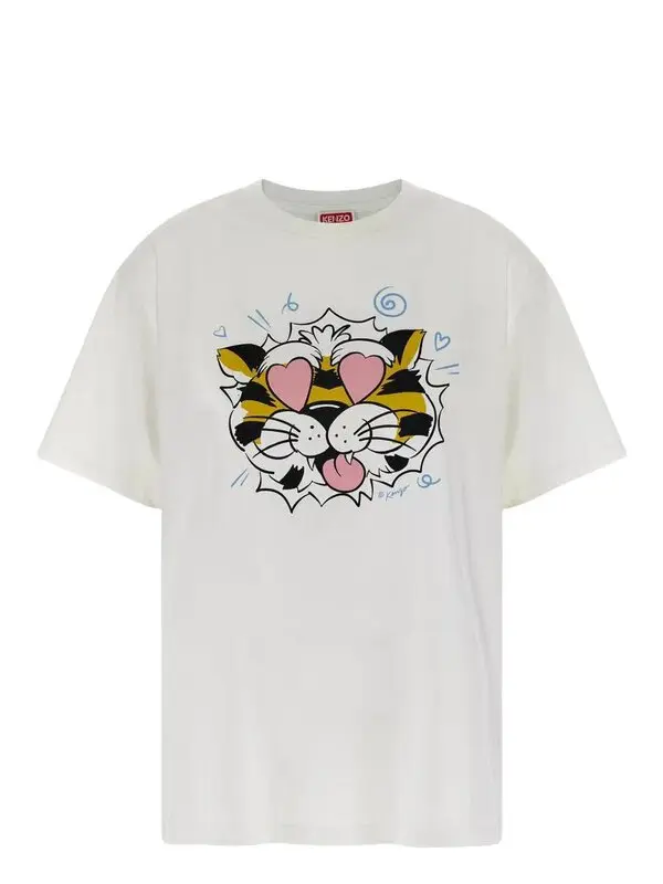 Kenzo Tiger-print T-shirt - White