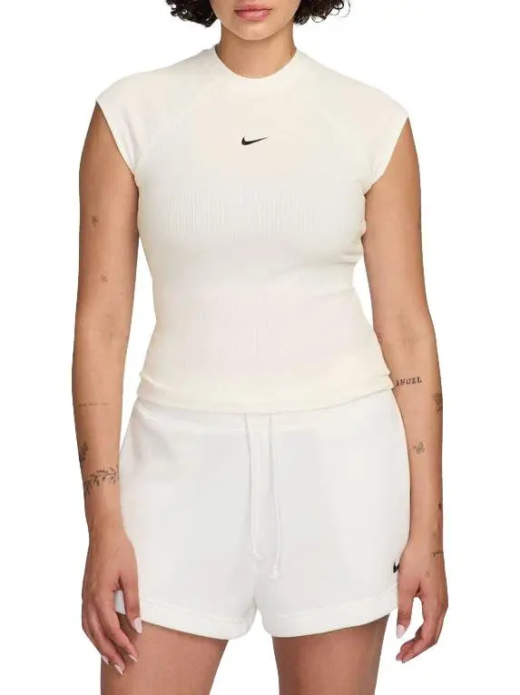 Nike Chill Crop Rib T-shirt - Sail/black