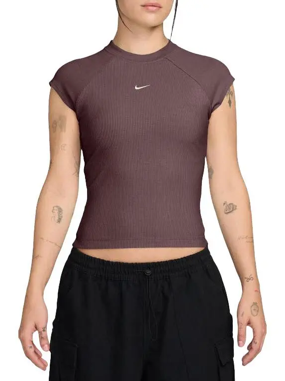 Nike Chill Crop Rib T-shirt - Tattoo/sail