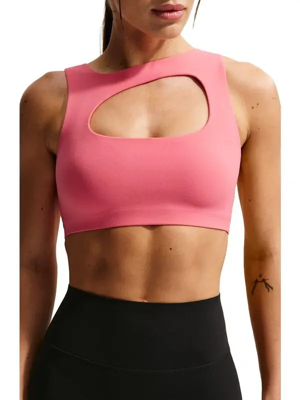 Nike Zenvy Dri-fit Sports Bra - Sea Coral/white