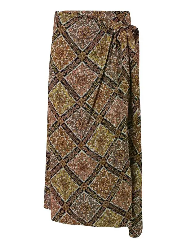 Etro Floral-print Midi Skirt - Brown