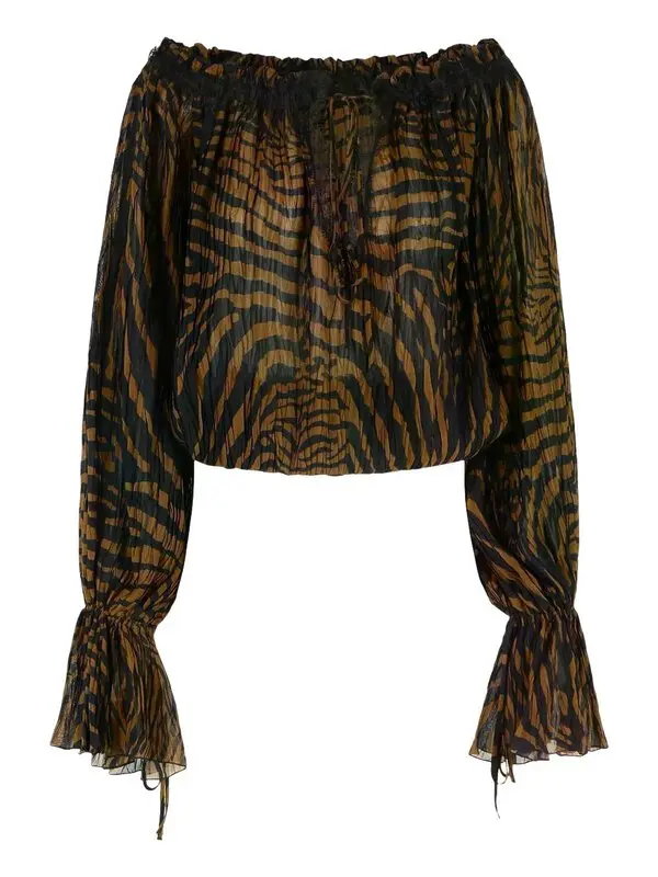 Blumarine Zebra-pattern Blouse - Brown