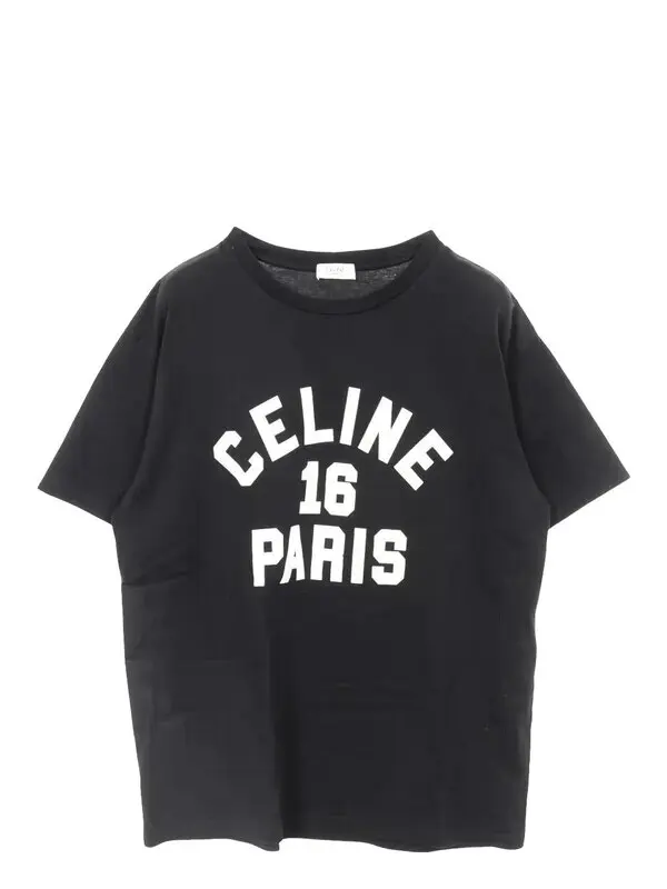 Celine 2010s Logo-print Short-sleeve T-shirt - Black