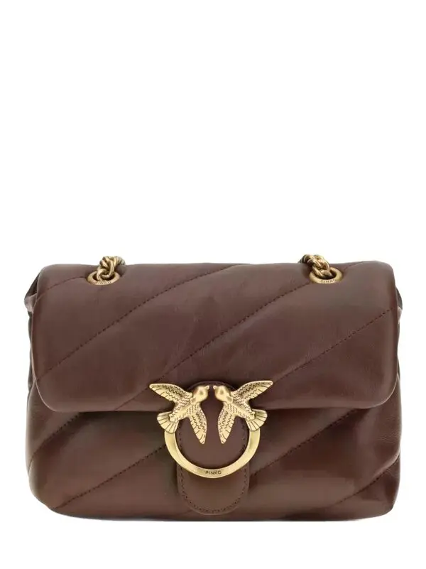 Pinko Love Quilted Chain Shoulder Bag - Brown