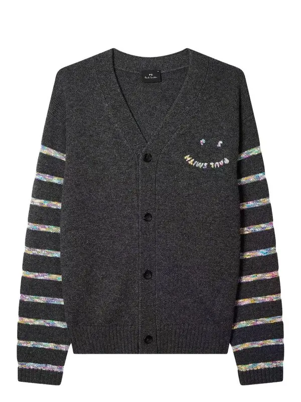 Paul Smith Embroidered Cardigan - Grey