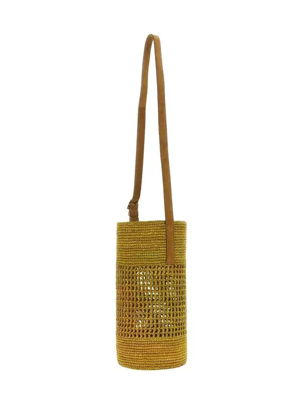 Khaite Woven Raffia Bucket Bag - Brown
