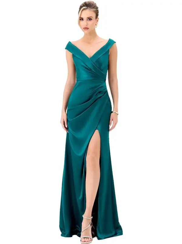 BARIANO Aliana Off-the-shoulder Gown - Teal