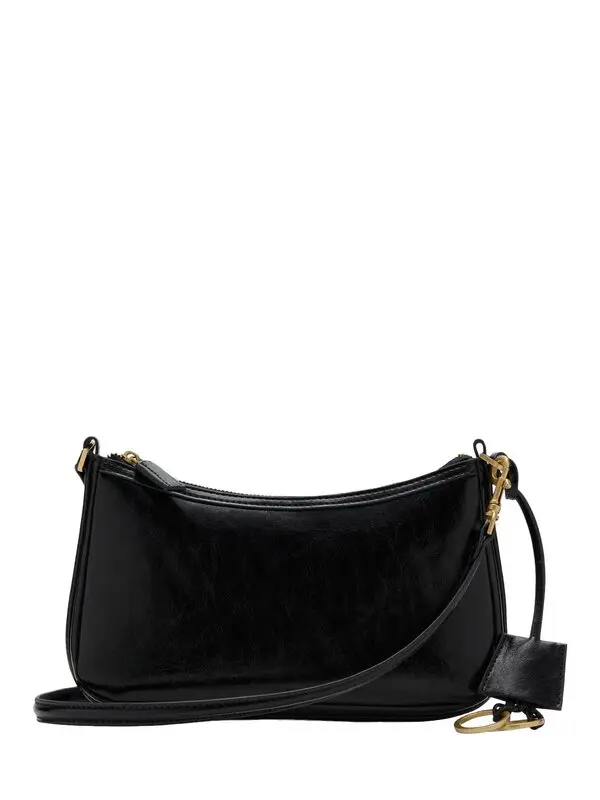 Mango Faux Leather Crossbody Bag - Black
