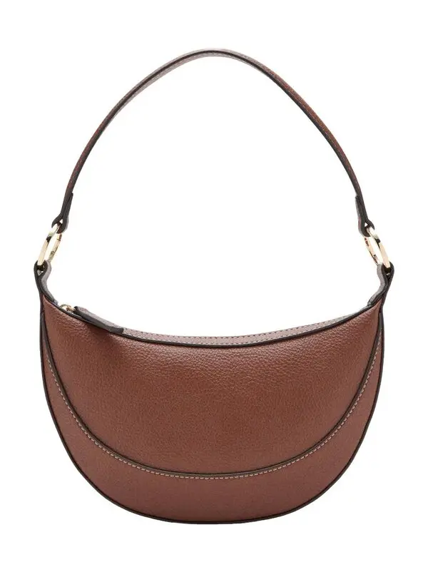 Mango Oval Faux Shoulder Bag - Leather