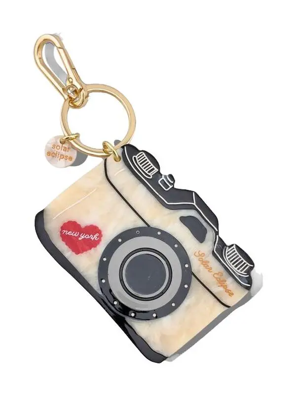 SOLAR ECLIPSE Camera Key Chain Bag Charm - Cream