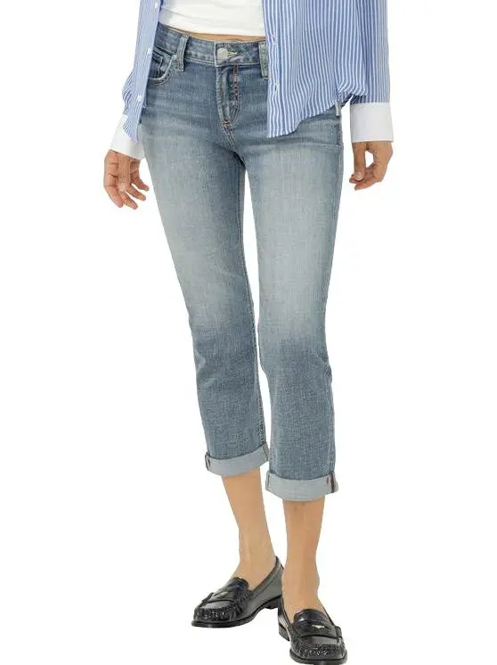 SILVER JEANS CO. Elyse Slim Capri Jeans - Palm