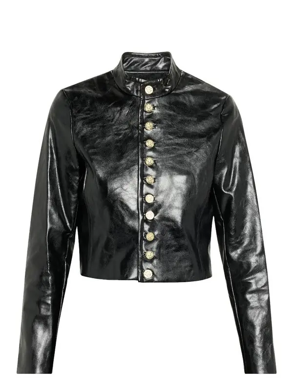 Alice + Olivia Emerson Vegan Leather Jacket - Black