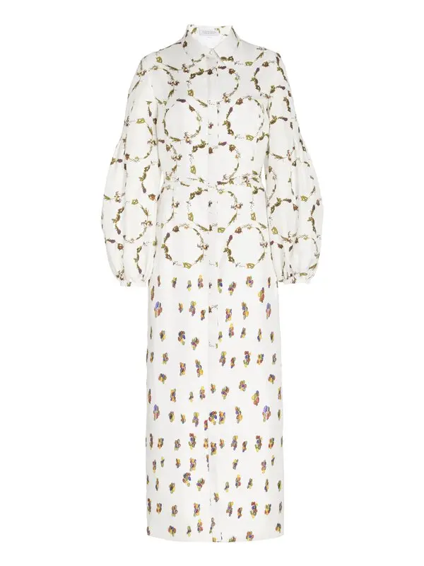Gabriela Hearst Mauri Printed Silk Twill Shirtdress - Ivory