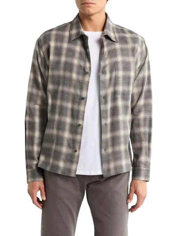 FRAME Straight Hem Plaid Button-up Shirt - Grey Plaid