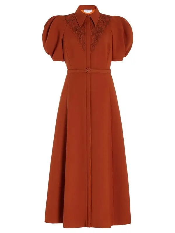Gabriela Hearst Billy Double-face Wool Crepe Dress - Red Clay