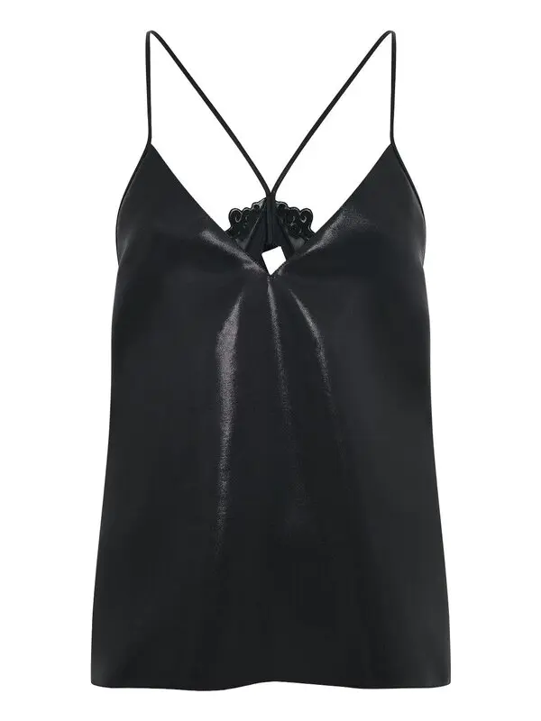 Gabriela Hearst Mage Cami Top In Metallic Silk Twill - Black