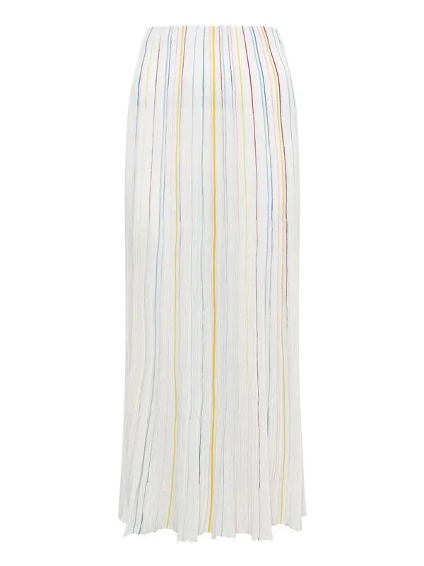 Gabriela Hearst Celeano Pinstripe Knit Midi Skirt - Ivory Multi