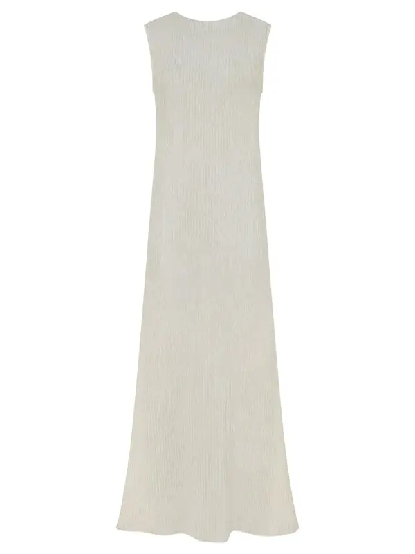 Gabriela Hearst Carling Maxi Dress In Plisse Silk - Ivory