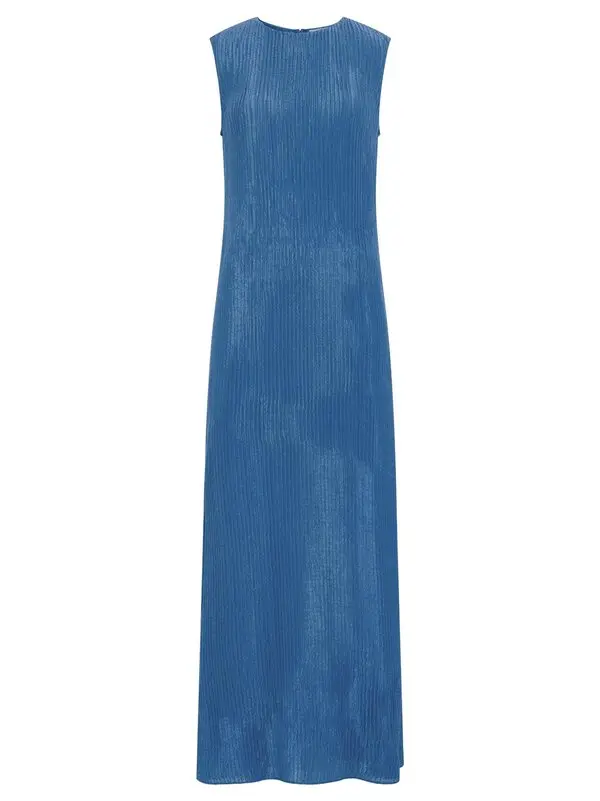 Gabriela Hearst Carling Maxi Dress In Plisse Silk - Sky