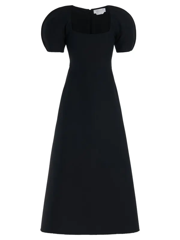 Gabriela Hearst Niahm Wool Silk Cady Midi Dress - Black