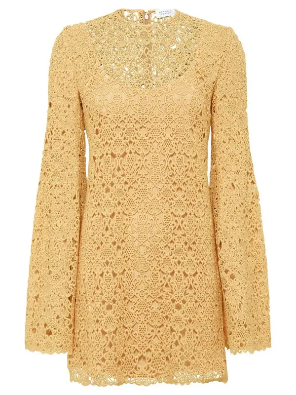 Gabriela Hearst Archie Mini Dress With Lining - Gold